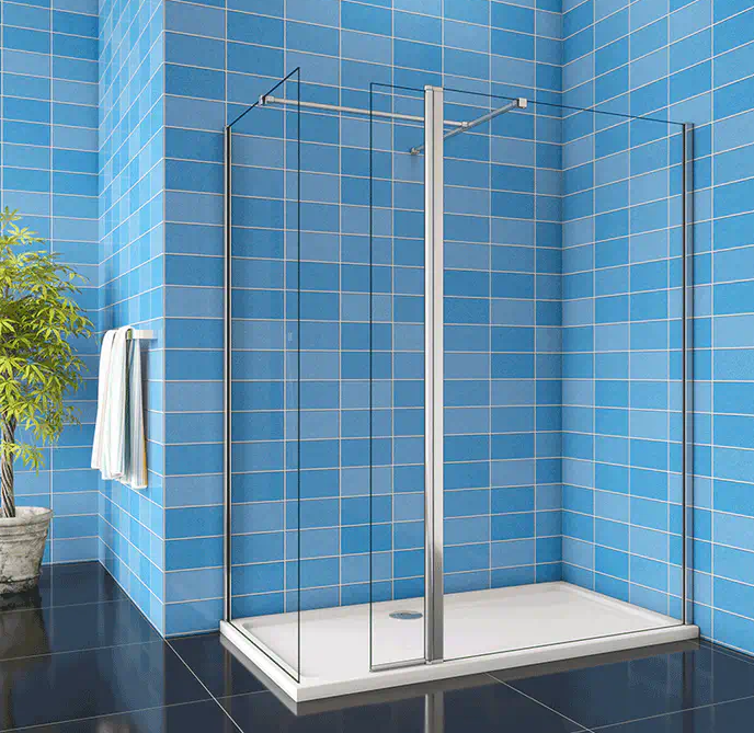 8mm walk in shwoer enclosure with tray and riser kit — Aica Bathrooms ...