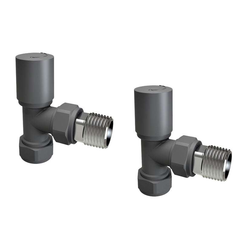 Manual & Thermostatic TRV 15mm x 1/2 Anthracite & Chrome Radiator ...