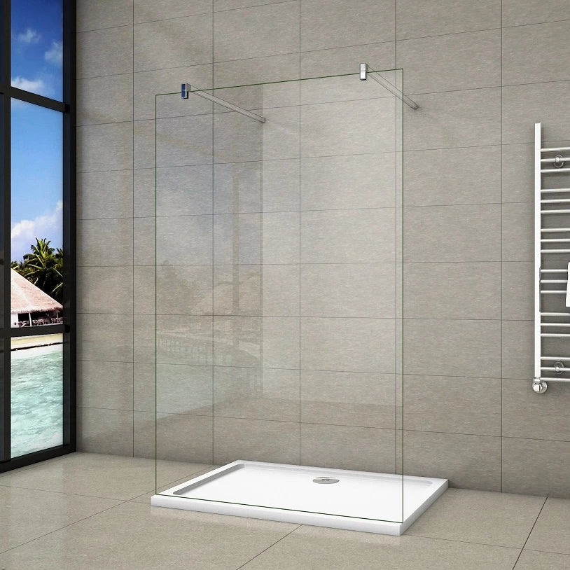 700-1400mm Wet Room Shower screen,1850 1950 2000 Height — Aica Bathrooms--United Kingdom