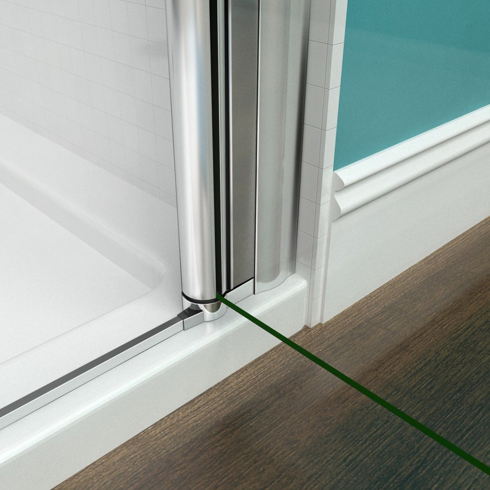 AICA Frameless Bi fold Shower Door Pivot Enclosure Stone Tray — Aica ...